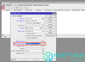 RouterOS(ROS)自定义设定终端IP、网关、DNS，DHCP静态地址和Options配置 - Hewitt Blog